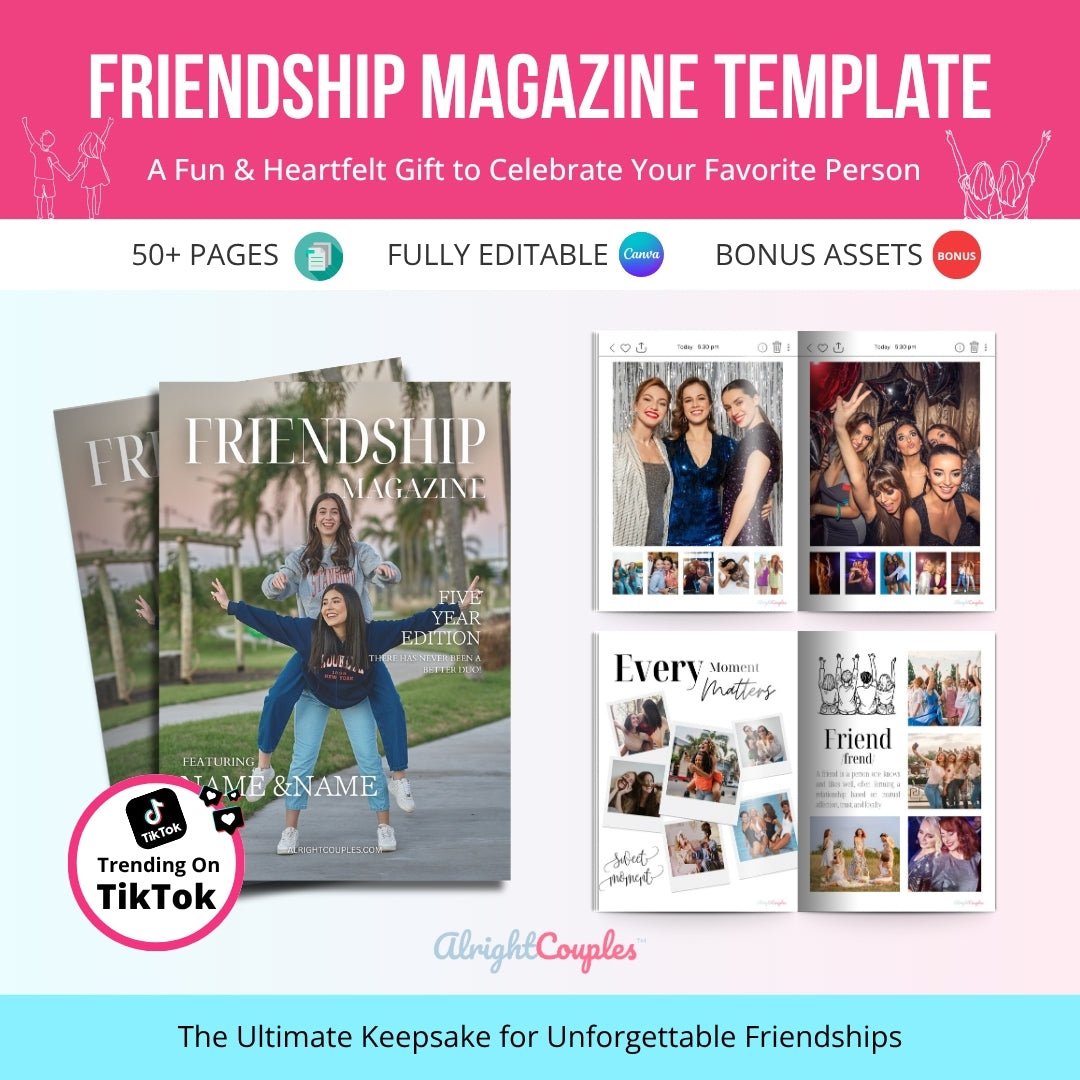 Friendship Magazine Template – Personalized Gift for Best Friends ...