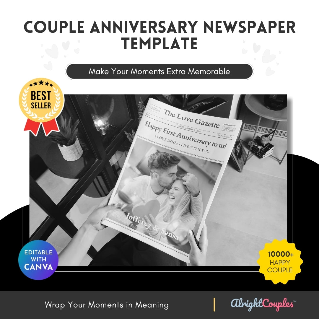 Couple Anniversary Newspaper Template – Celebrate Love with Style ...