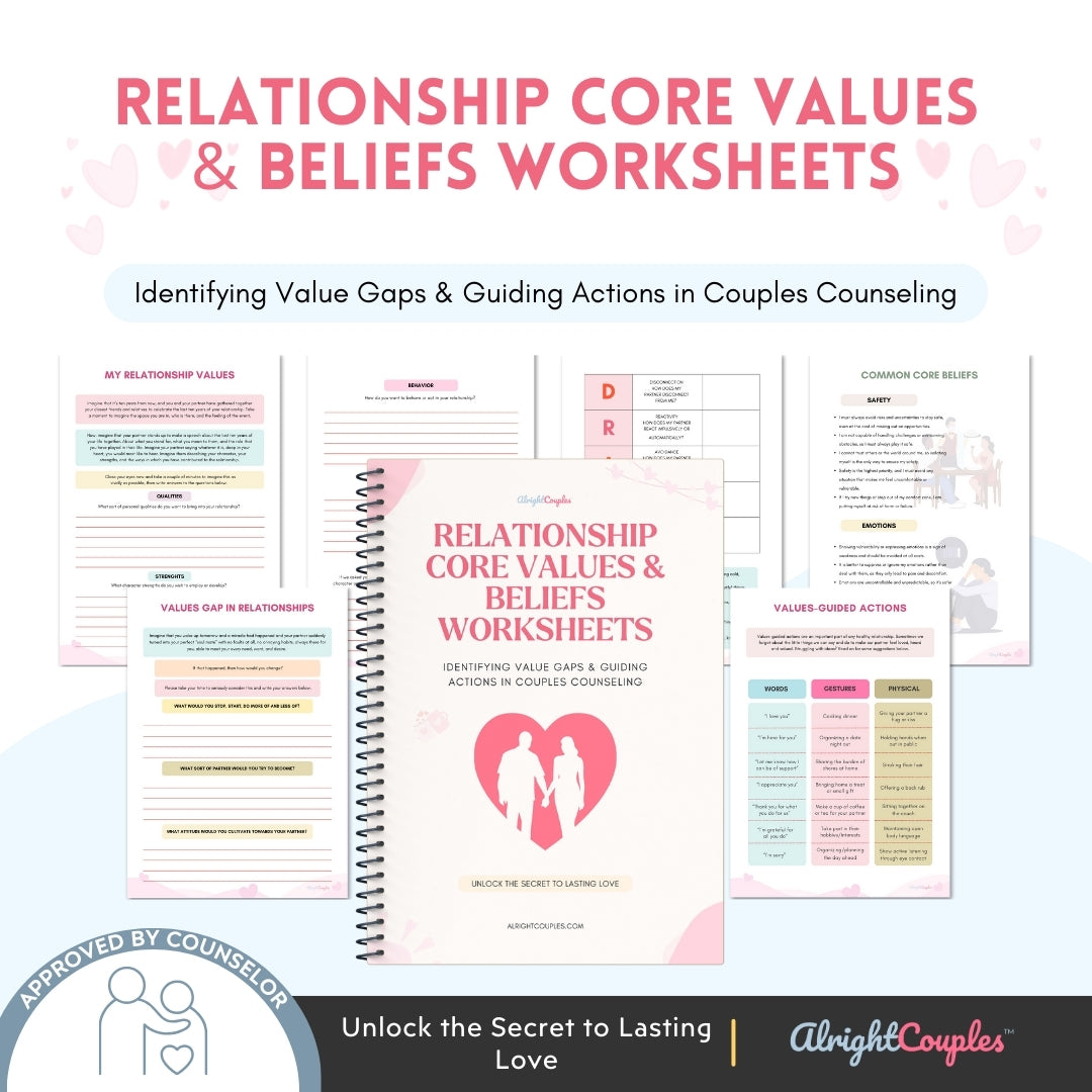Relationship Core Values & Beliefs Worksheets for Deeper Connection ...